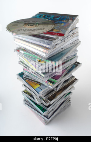 Pile of music CDs Stock Photo - Alamy