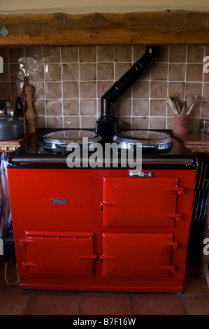 red aga in inglenook Stock Photo - Alamy
