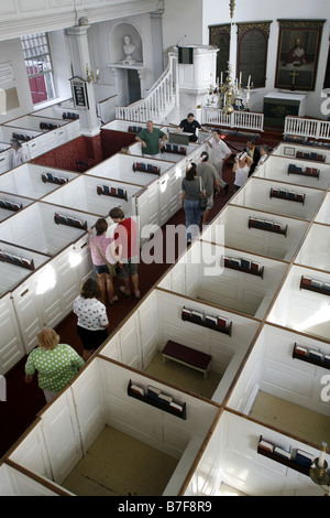 Inside Boston, Massachusetts, Old North Church (famous for signal to Paul Revere) with its ...