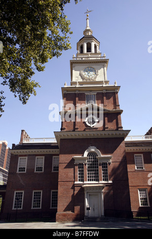 The tower and the trees - Independence Hall - Philadelphia Stock Photo ...
