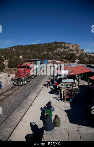 MEXICO Copper Canyon Chihuahua Pacifico Train Crossing Bridge with ...