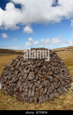 Scottish traditional peat cutting for fuel & drying in the highlands ...
