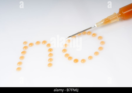 Stock photo of a Hyperdermic syringe with droplets of liquid spelling ...
