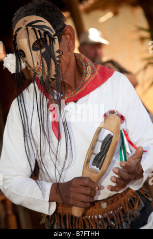 Mexico, Sinaloa, El Fuerte, Mayo indian deer dancer, Los Capomos, near ...