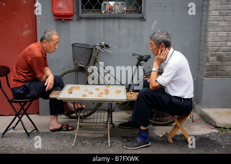 CHINA BEIJING Chinese men playing xiangqi or Chinese chess a ...