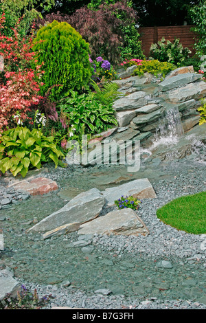 WATERFALL BASED ON GREY SLATE Stock Photo - Alamy
