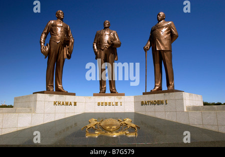 Three chiefs - Sebele I, Bathoen I, Khama III, portrait from Botswana ...