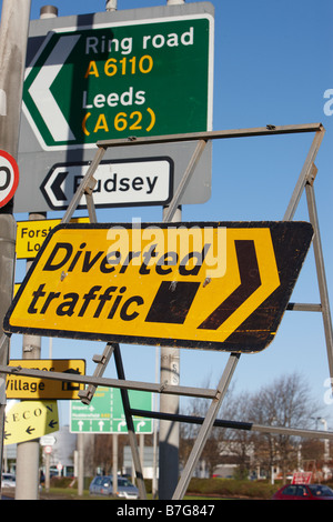 Diverted traffic signs Stock Photo - Alamy