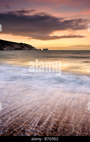 Sunset over The Needles, Isle of Wight Stock Photo - Alamy