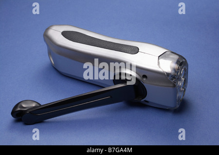 Wind up dynamo torch, flashlight, with light Stock Photo - Alamy