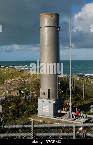 Flare stack burning waste gas at Grangemouth Oil Refinery at Dusk Near ...