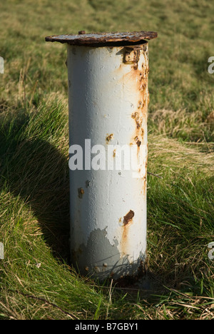 Gas vent on old landfill site, which enables the release of methane gas ...