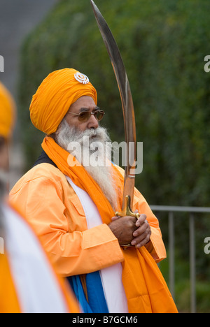 Sikh man in traditional costume during the festival of Vaisakhi ...