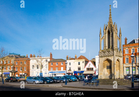 Market Square Devizes town centre shops Wiltshire England UK Stock ...