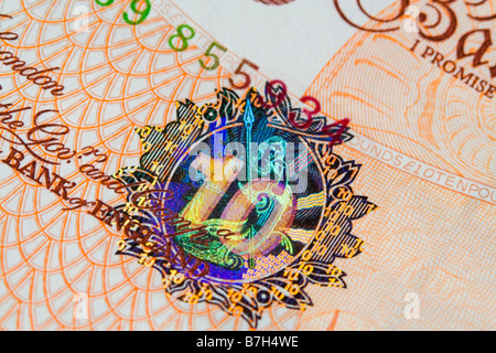 hologram in a £10 note Stock Photo - Alamy