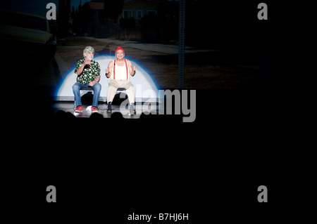 Cheech and Chong (Richard "Cheech" Marin and Tommy Chong) outside Fogo ...