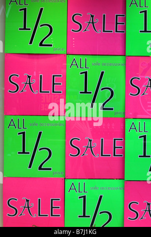 Half Price Sale Sign Banner in Window Kitchens Bathrooms Stock Photo ...