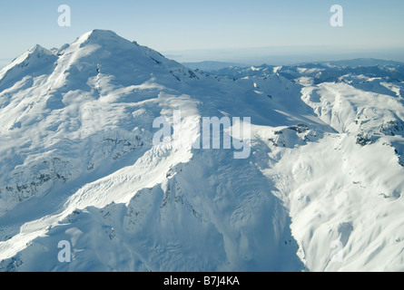 Aerial photo of a dormant snowcapped volcano, Mount Baker, Washington ...