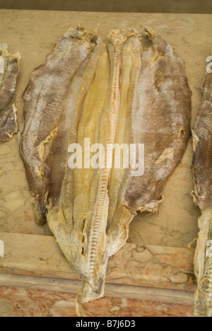 Dried salt preserved salted fish seafood at Traditional fish market ...