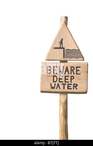 Danger Sign Beware Deep Water Sign Stock Photo - Alamy