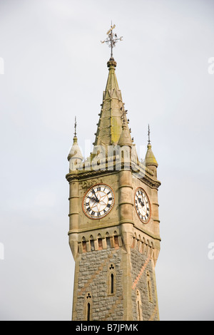 The Castlereagh Memorial Town Clock in Machynlleth at the junction of ...