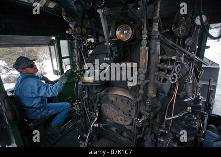 Steam locomotive fireman on the Durango and Silverton Narrow Gauge ...