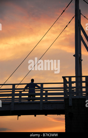 The foot bridge at Perkins Cove in Ogunquit, Maine, is a scenic and ...