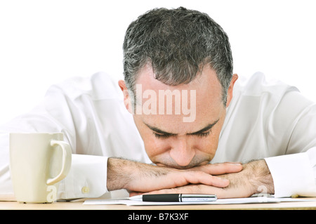 A tired businessman, taking a break Stock Photo - Alamy