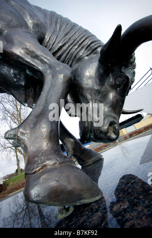 Bronze Ox Bull Statue at Kassam Stadium, the Oxford United Ground Stock ...