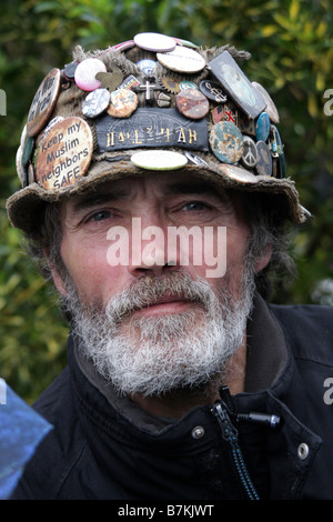 Portrait of peace protester Brian Haw, Parliament Square, London ...