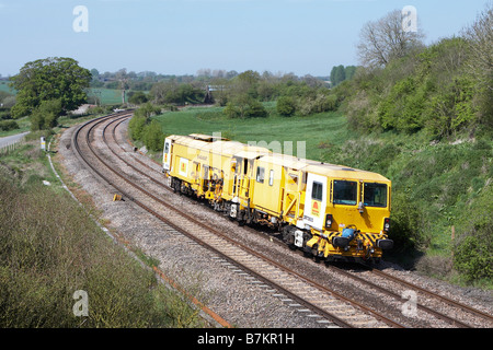 Network Rail track machine DR 98008 awaits its path onto the Derby to ...