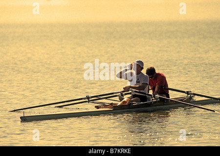 Men s pairs rowing team Stock Photo - Alamy