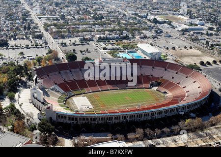 USC Trojans Football stadium The Coliseum Los Angeles California aerial ...