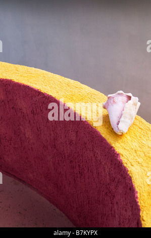 shell wall yellow pink shell wall curve navy marine resort bathing ...