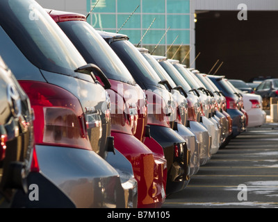 Toyota cars lined up at a dealership Stock Photo - Alamy