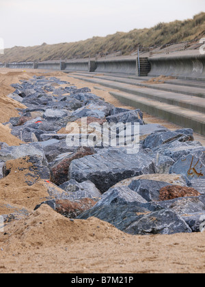 Rock armour to prevent coastal erosion in Skinningrove Harbour ...