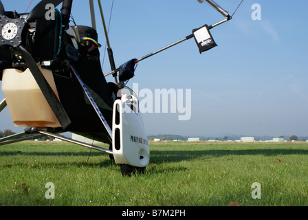 A flexwing microlight ultralight waiting for the fog to clear before ...