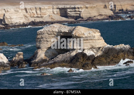 Chile, Antofagasta, La Portada rock formation with visitors Stock Photo ...