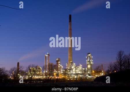 Oil Refinery Towers In Winter At Sunset; Fort Saskatchewan, Alberta ...