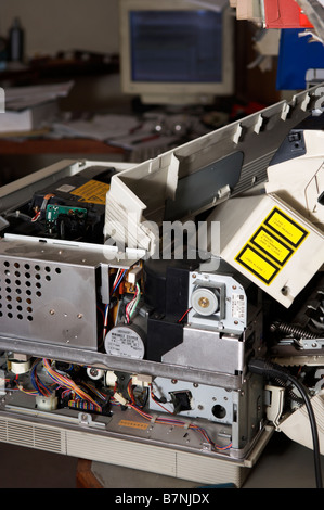 Broken laser printer in office now electrical scrap for recycling Stock ...