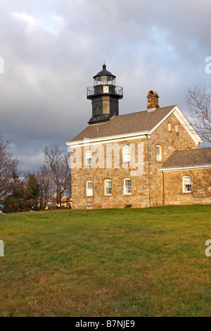 Old Field Lighthouse, north shore of Long Island, New York Stock Photo ...