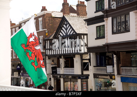 Medieval Rows Buildings on Eastgate Street at Night, Chester, Cheshire ...