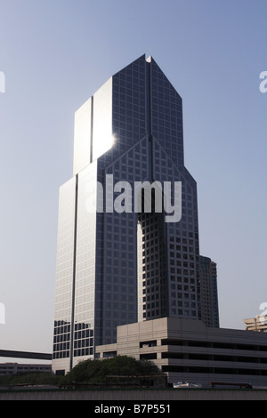 Creative business center design with private workplaces, view from ...