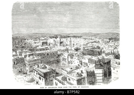 Jesus before Jerusalem city. Engraving, 19th century. New Testament ...