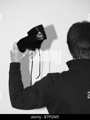 Image portraying the action of throwing a shoe, Arab insult Stock Photo ...