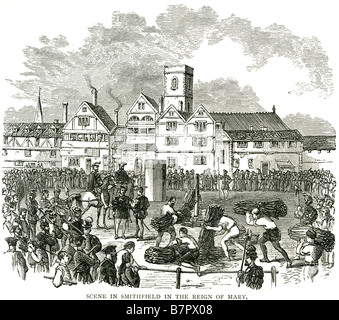 SMITHFIELD. Place of execution in Old Smithfield. London c1880 print ...