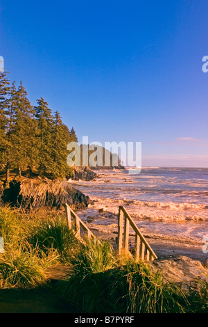 Stairway leading down to beach @ Mill Bay Kodiak Island Southwest ...