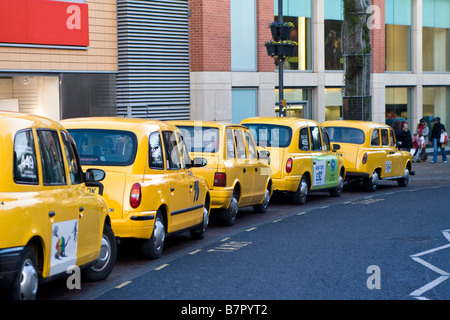Yellow Taxi Cabs, Derby Stock Photo - Alamy