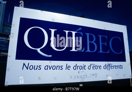 The Referendum campaign in Montreal Quebec in 1995, here a voter ...