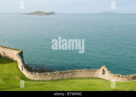 Stonewall, the Sea and Ireland's Eye island, Howth Peninsula, Dublin ...